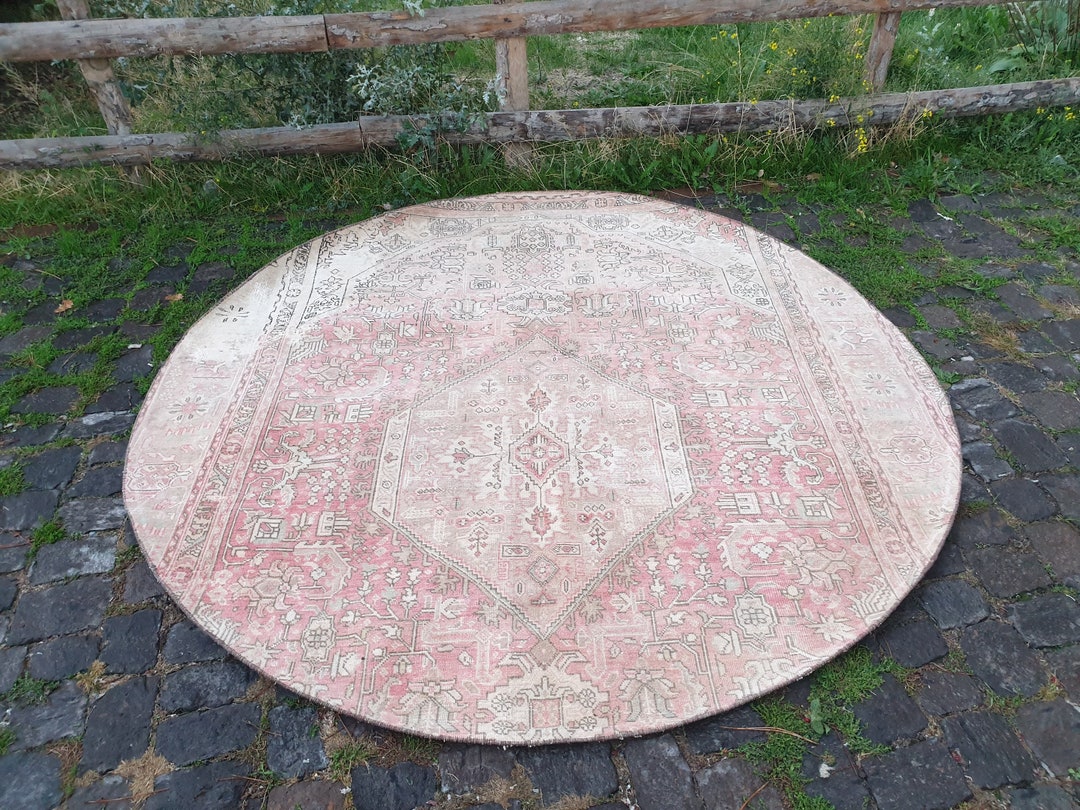 6 Ft Round Persian Rug Circle Kitchen Rug Dining Room Area - Etsy