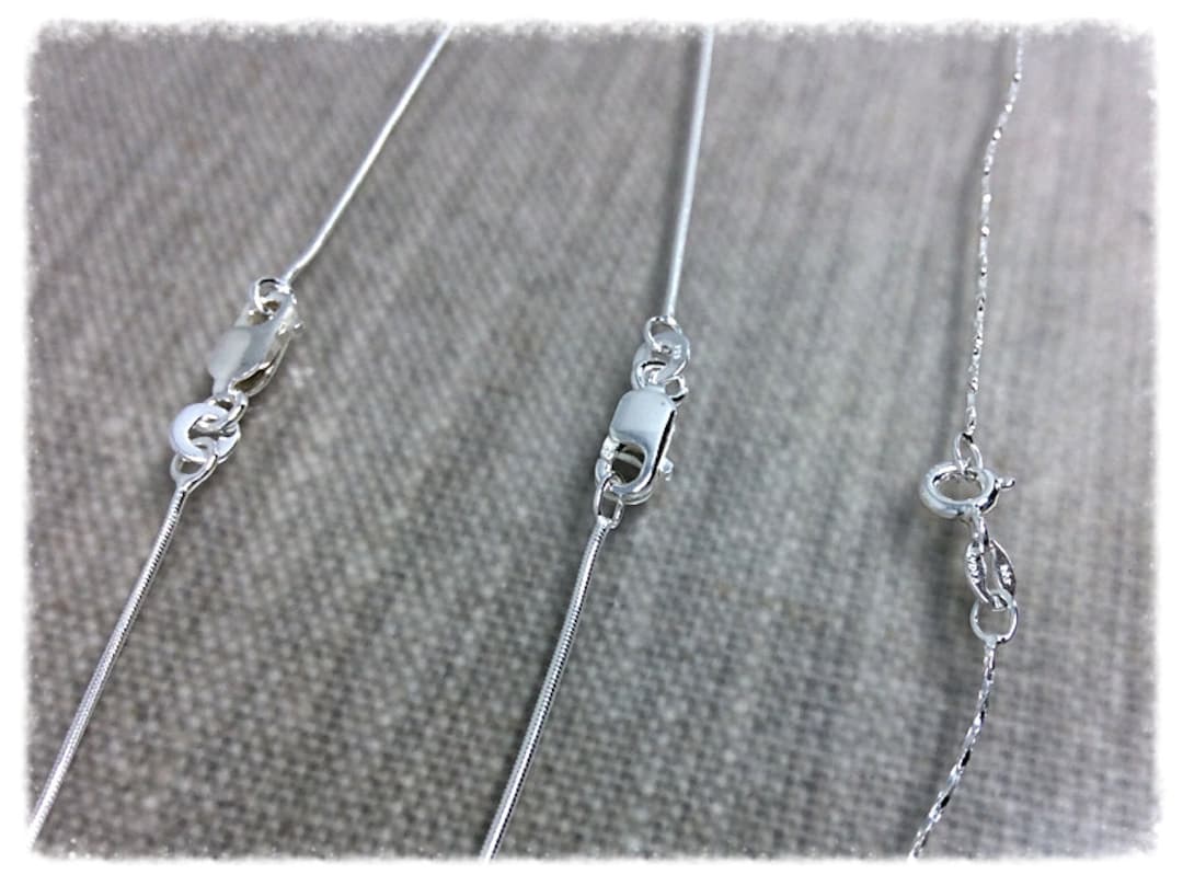 Sterling Silver Chain; Snake Chain; Pendant Chain; 16 Inch Chain; 18 ...