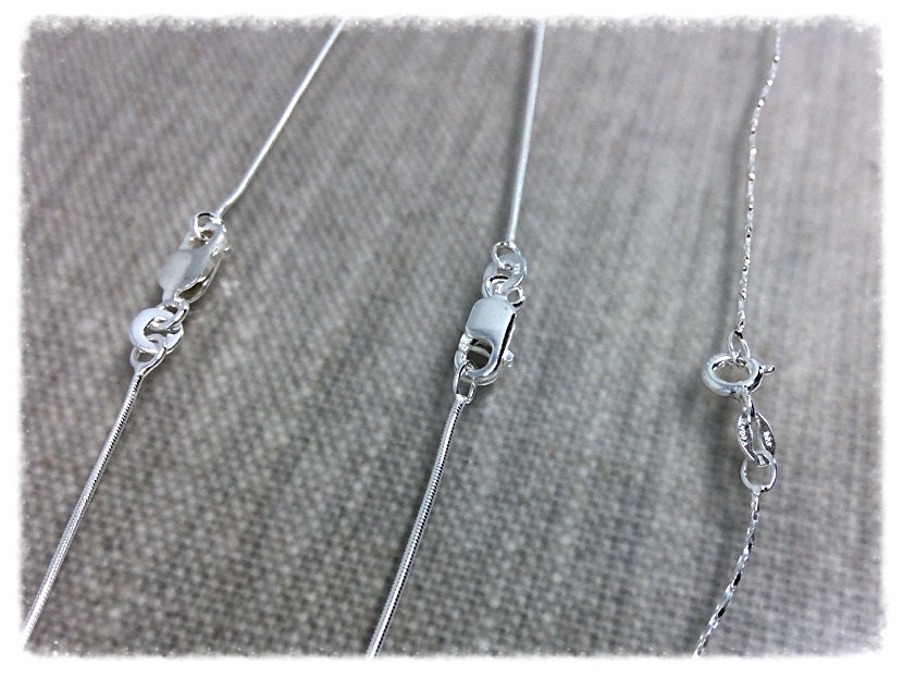 Sterling Silver Chain; Snake Chain; Pendant Chain; 16 Inch Chain; 18 ...