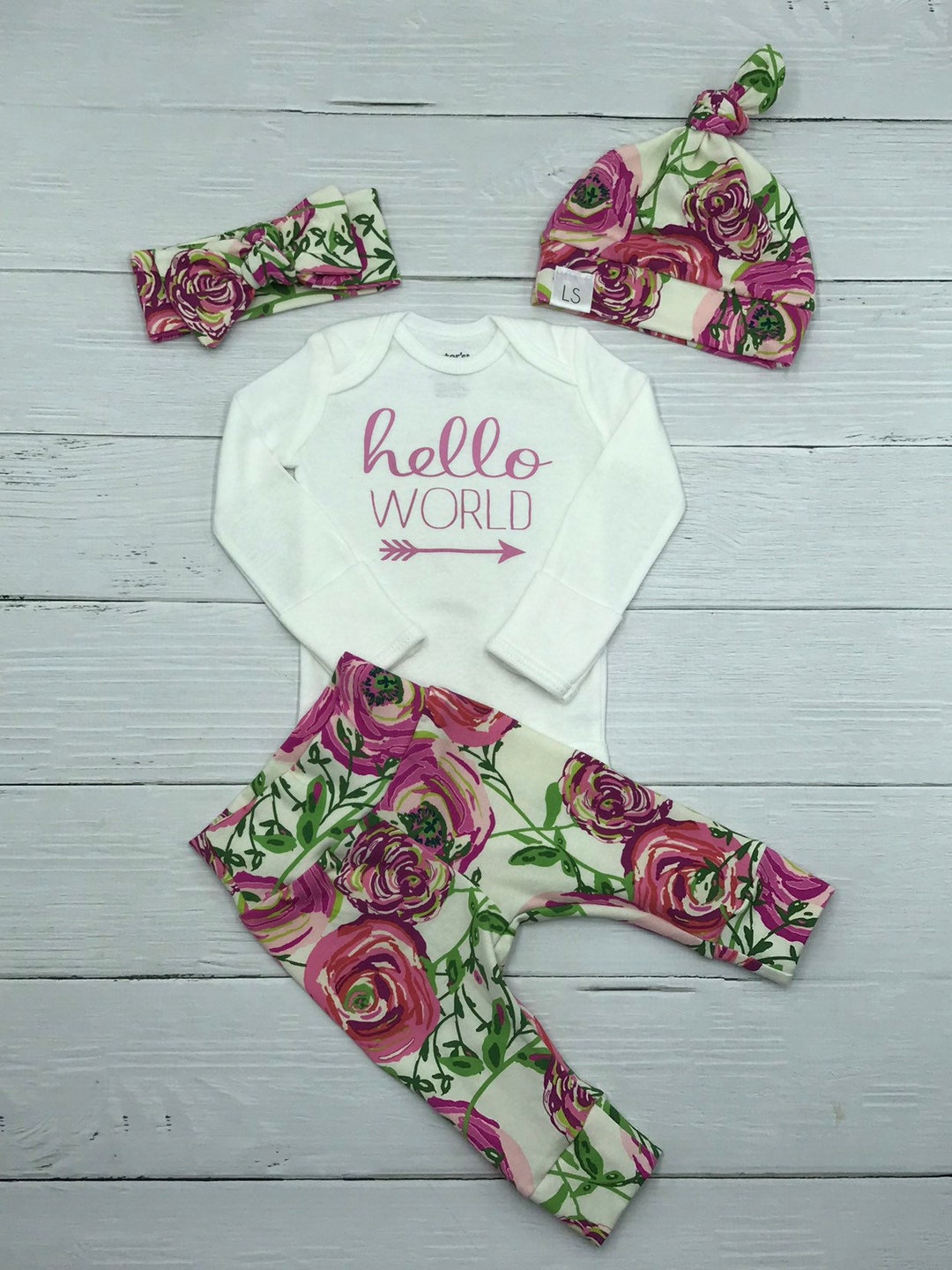 Hello World / Hello World Outfit / Floral Leggings / Take Home - Etsy
