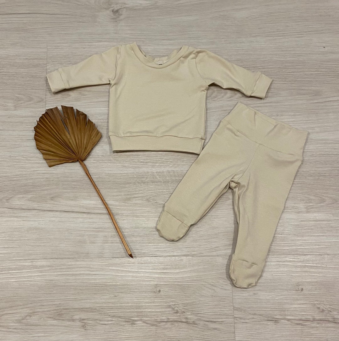 Cream Baby Outfit, Gender Neutral Outfit, Take Home Outfit, Newborn ...