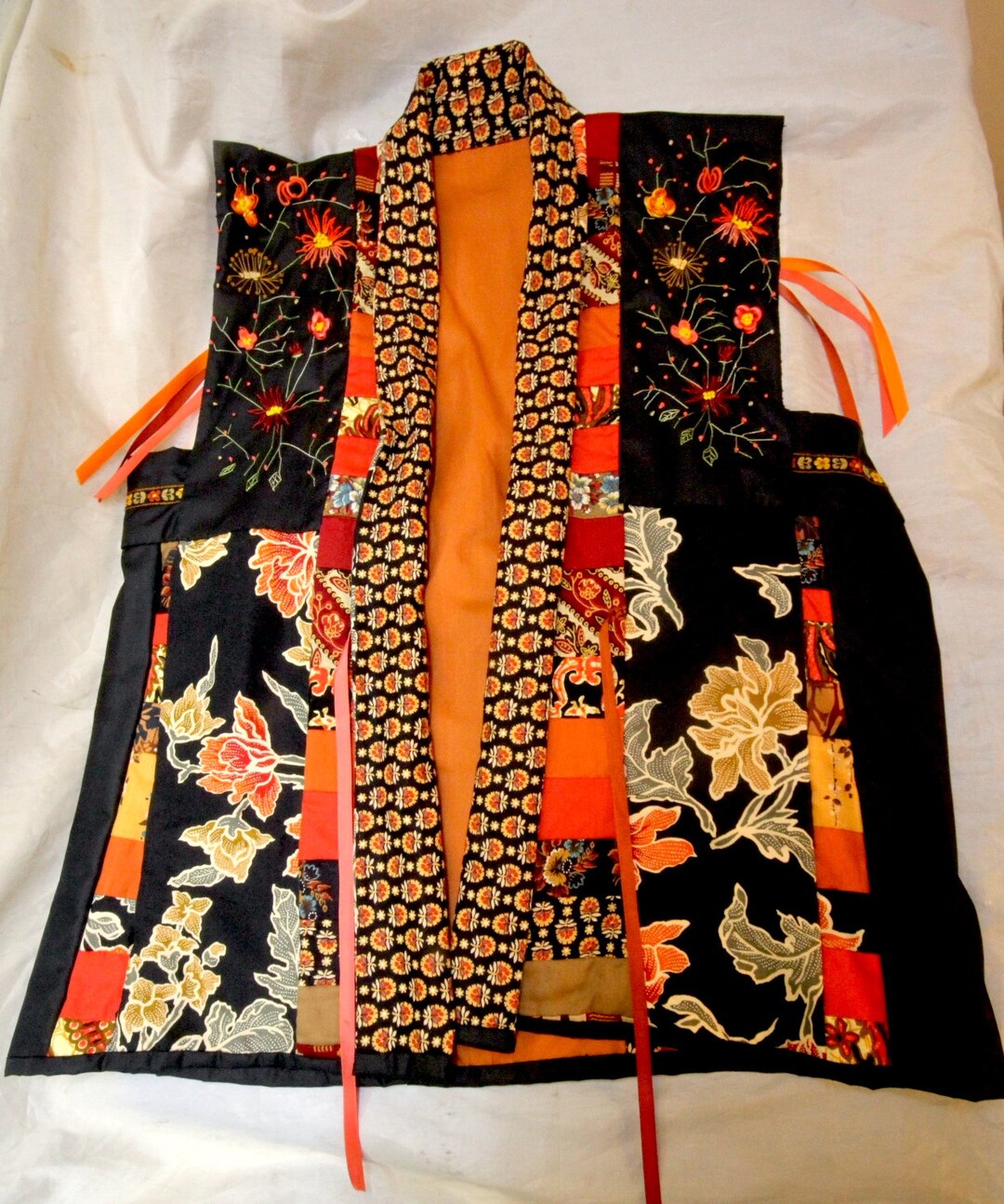 Ceremonial Buddhist Formal Reversible Jacket W/ribbons and Floral ...