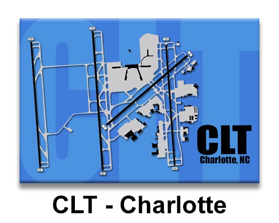 CLT Charlotte Airport Diagram Map Handmade 3.25 X | Etsy