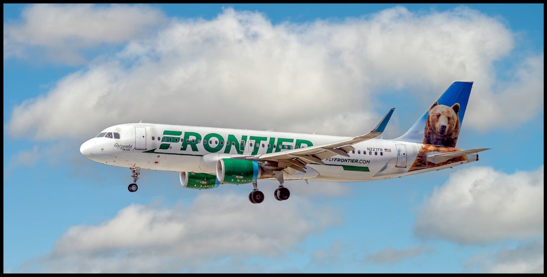 Frontier Airlines, Grizwald the Bear, 10" X 20 Color Photograph ...