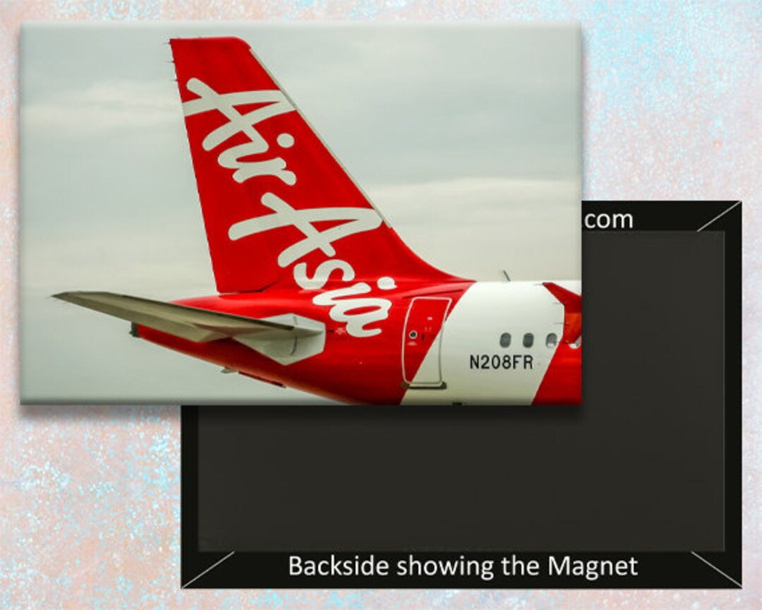 Air Asia Airbus A320 Tail Logo Handmade 3.25" X 2.25" Fridge Magnet ...