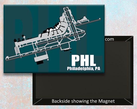 PHL Philadelphia Airport Diagram Map Handmade 3.25 X - Etsy