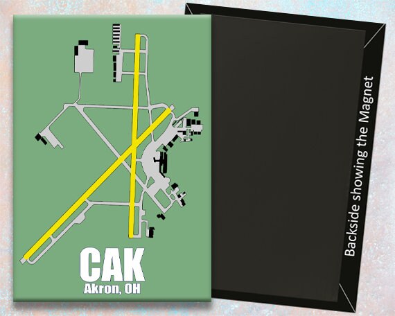 CAK Canton Airport Diagram Map Handmade 3.25 X - Etsy