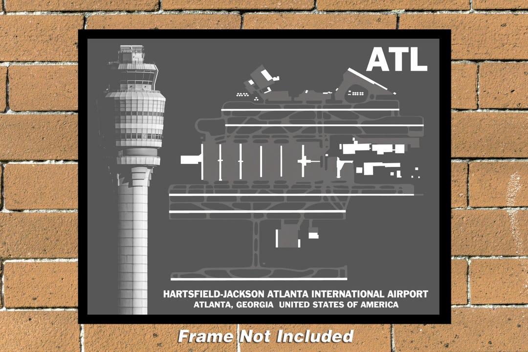 ATL Airport Diagram With Control Tower 11" X 14" Color Photograph ...