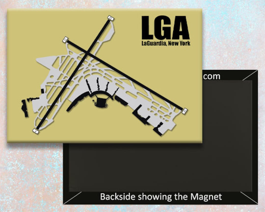LGA Laguardia Airport Diagram Map Handmade 3.25" X 2.25" Fridge Magnet ...