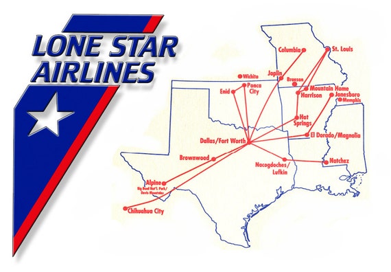 Lone Star Airlines Logo Handmade 3.25 X 2.25 | Etsy