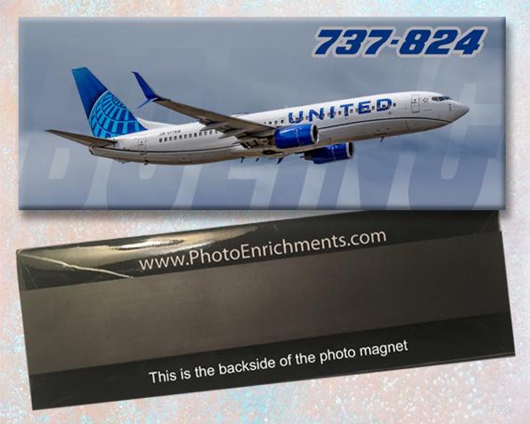 United Airlines 2019 Colors Boeing 737-924 Handmade 2"x5" Fridge Magnet ...