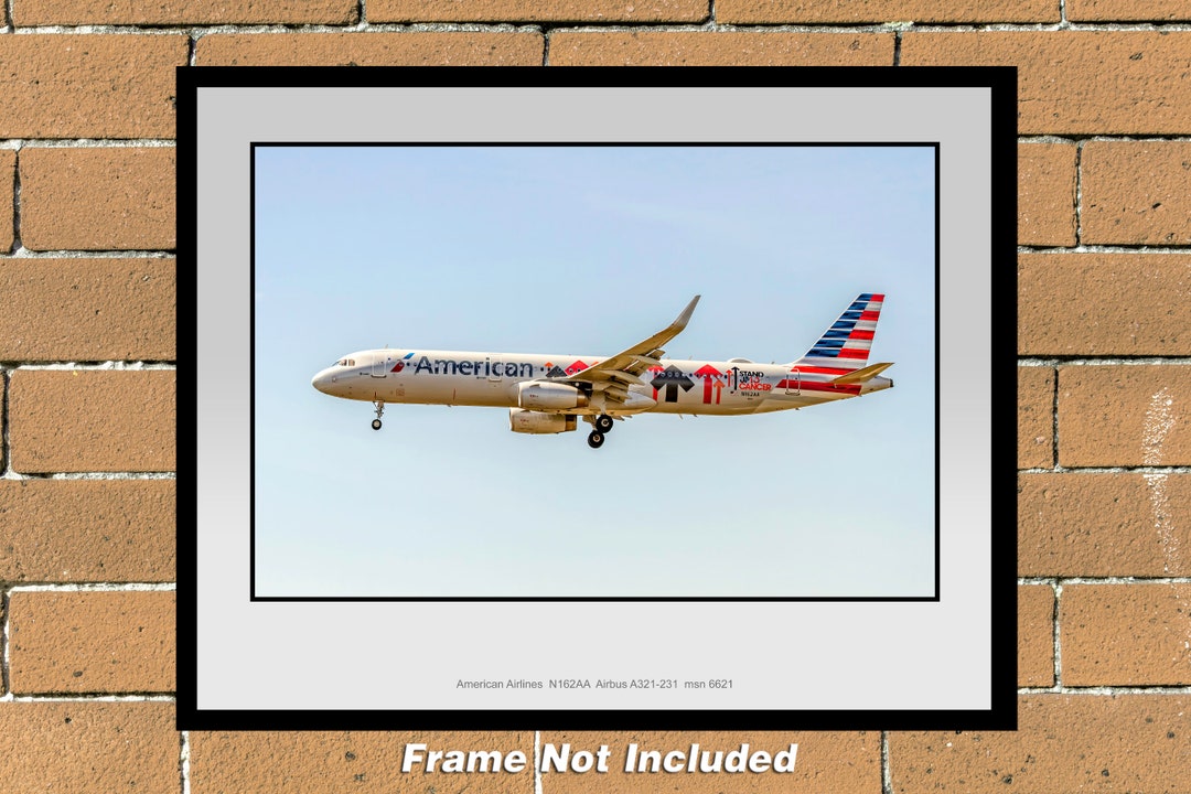 American Airlines A-321 Stand up to Cancer 11" X 14" Photograph ...