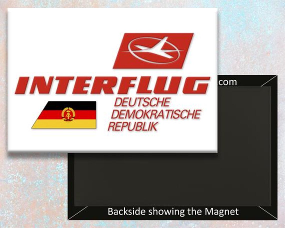 Interflug Airlines Logo Handmade 3.25"x2.25" Collectible Fridge Magnet ...