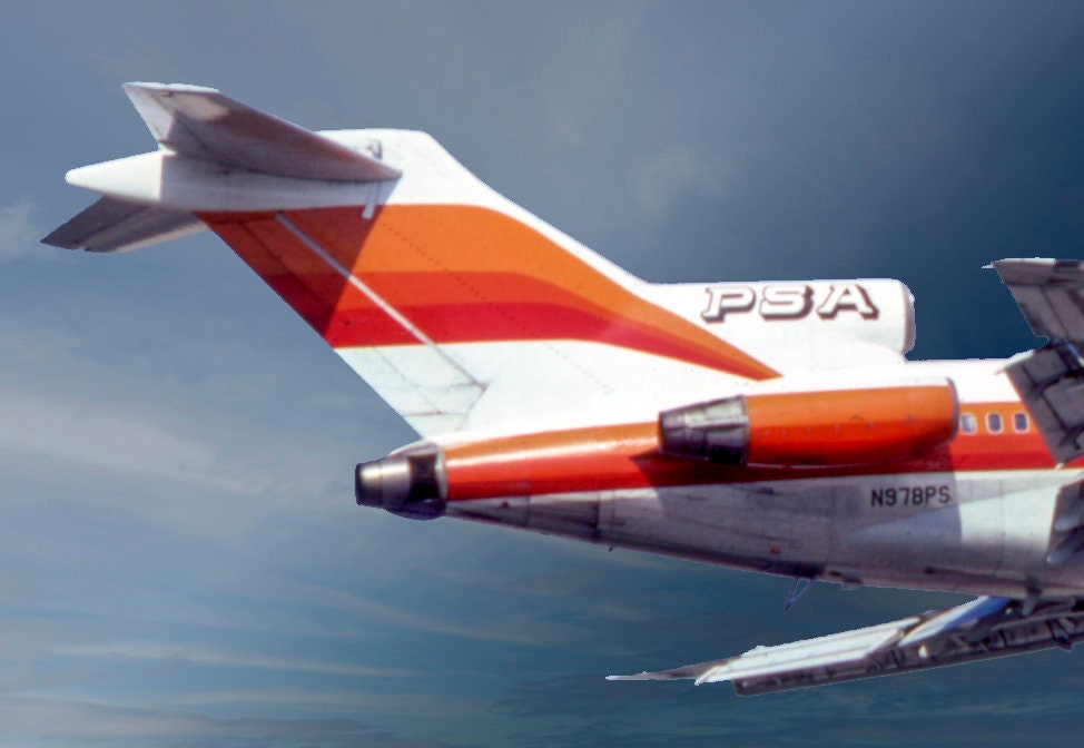 PSA Boeing 727 Tail Logo Handmade 3.25" X 2.25" Fridge Magnet (PMCT4042 ...