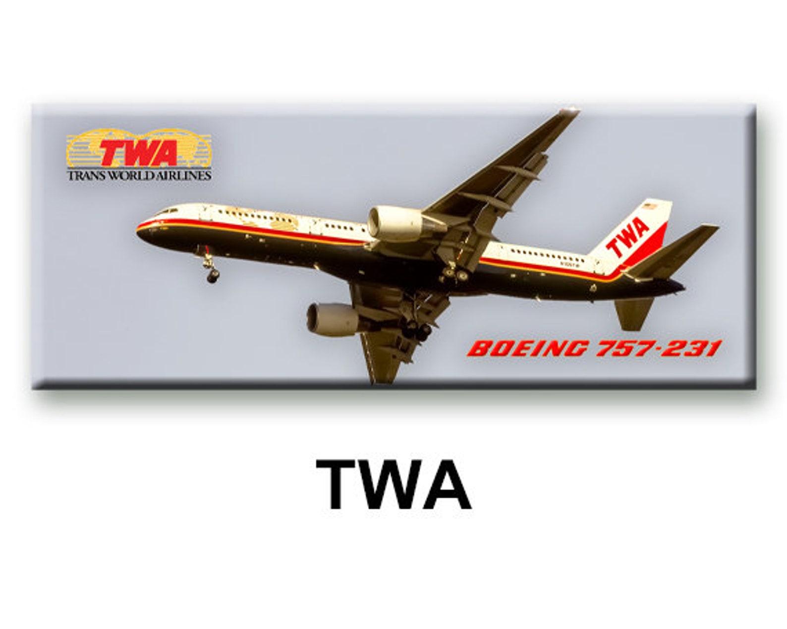 TWA Airlines Last Logo Boeing 757-231 2x 5 - Etsy