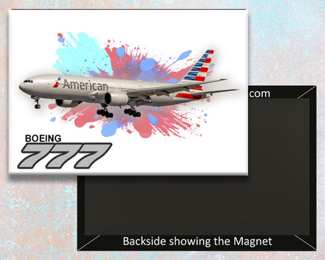 American Airlines Boeing 777 Handmade 3.25" X 2.25" Fridge Magnet ...