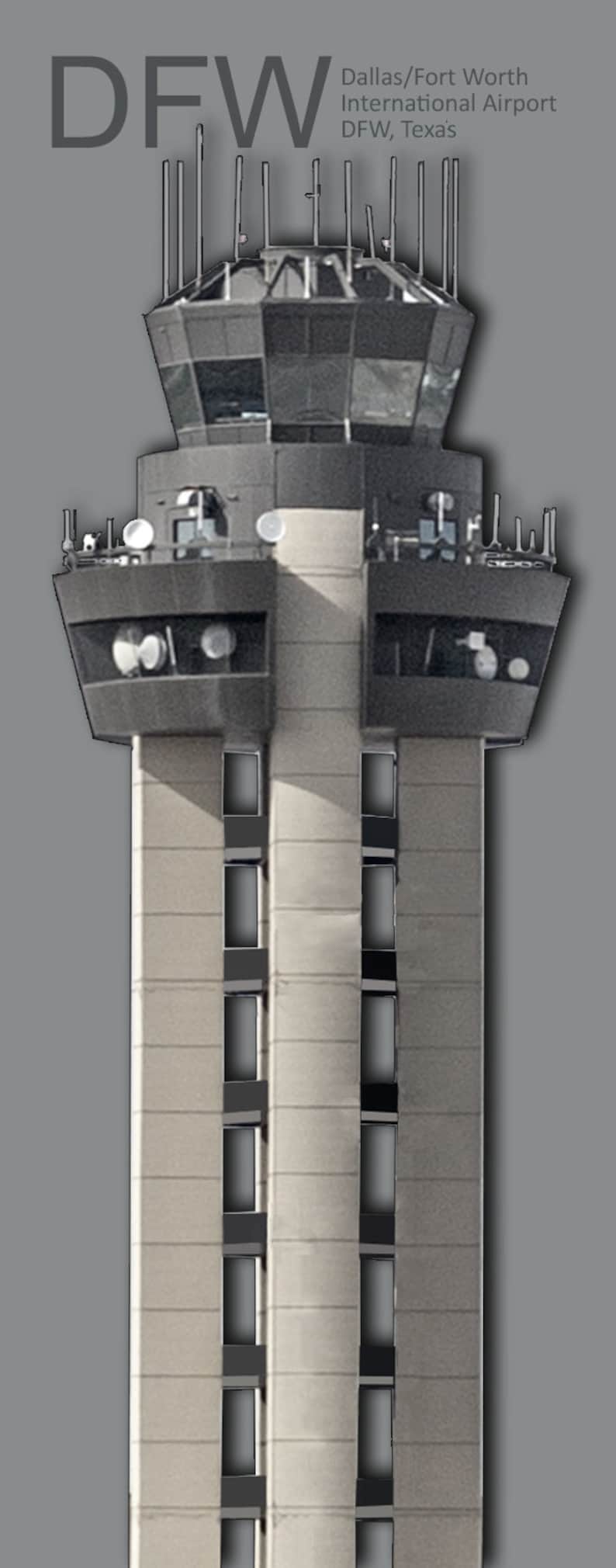 DFW International Airport Tower Handmade 2" X 5" Fridge Magnet (PMA9023 ...