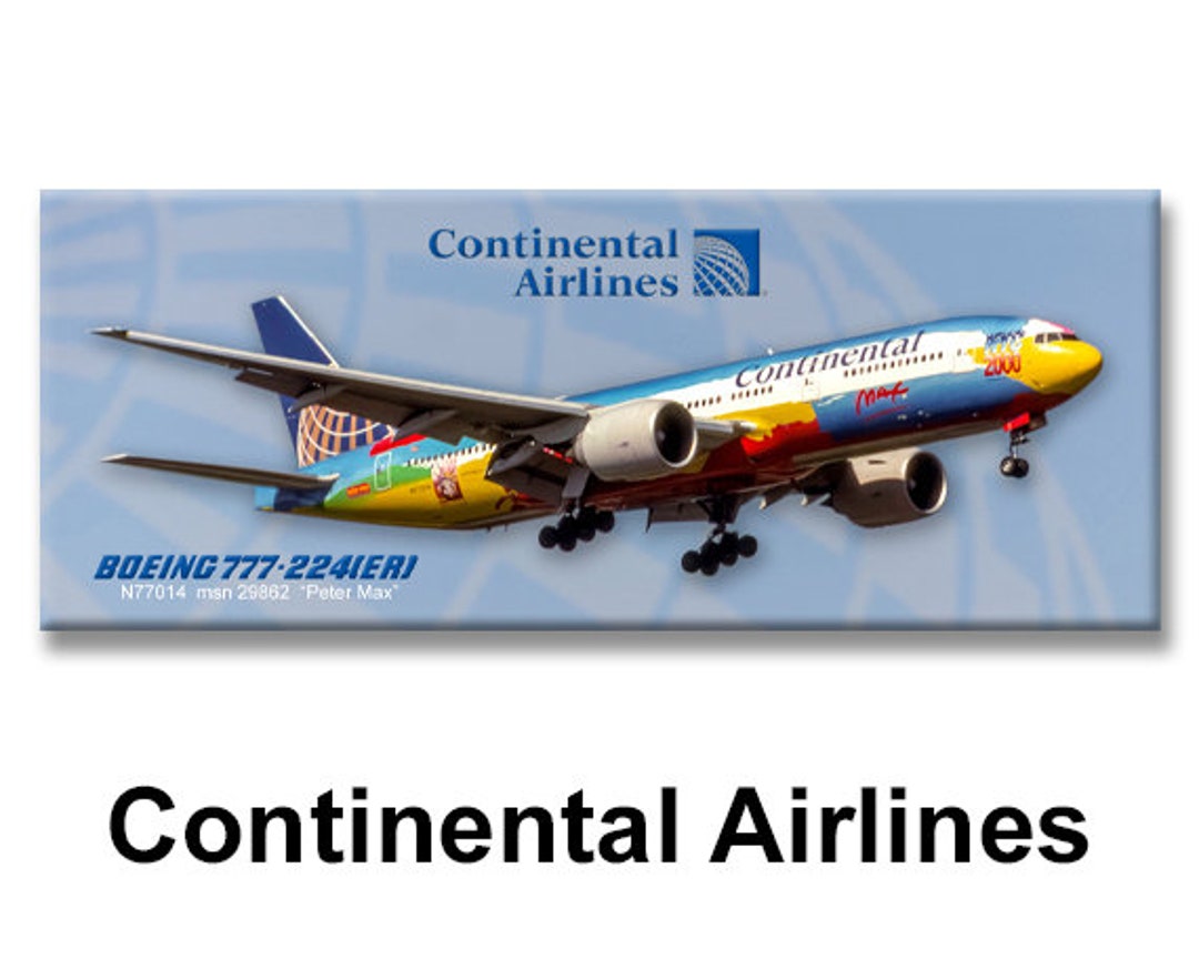 Continental Airlines peter Max Boeing 777-224 Handmade - Etsy