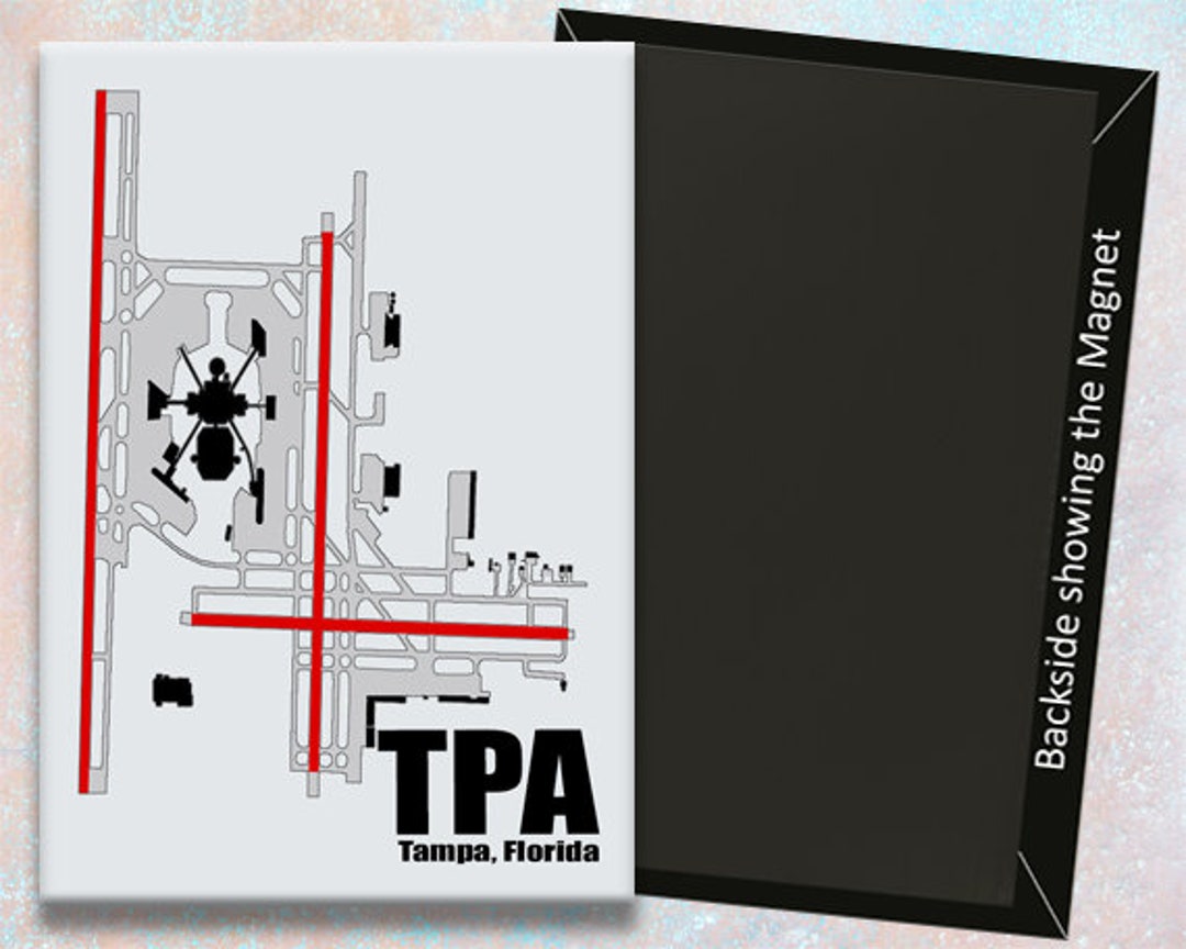 TPA Tampa Airport Diagram Map Handmade 3.25" X 2.25" Photo Magnet ...