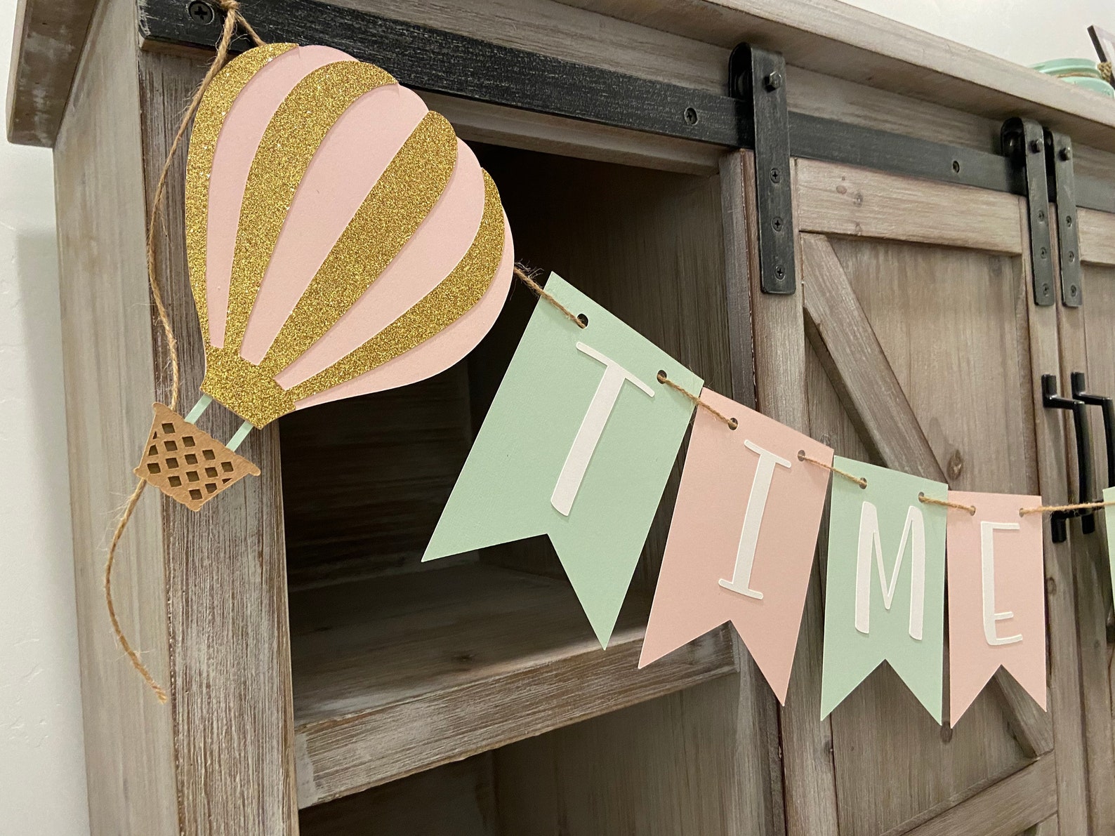 Hot Air Balloon Time Flies Banner-hot Air Balloon Time - Etsy