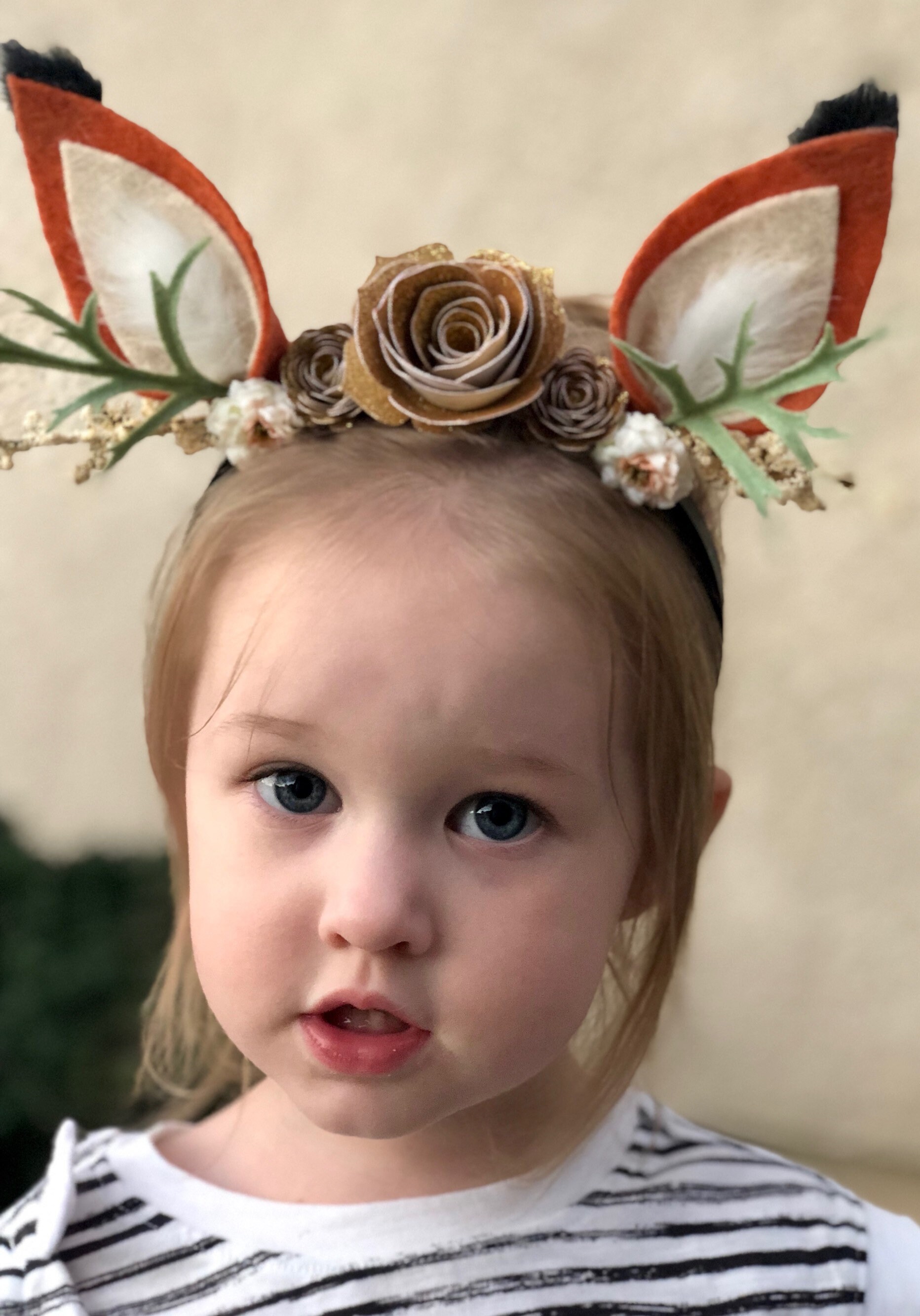 Fox Headband With Flowers-fox Costume-fits Kids and - Etsy UK