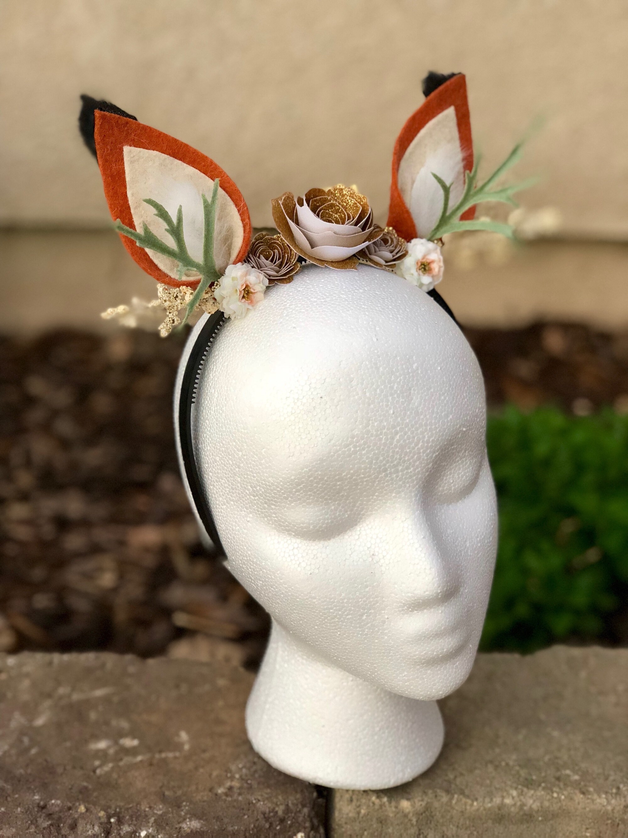 Fox Headband With Flowers-fox Costume-fits Kids and - Etsy UK