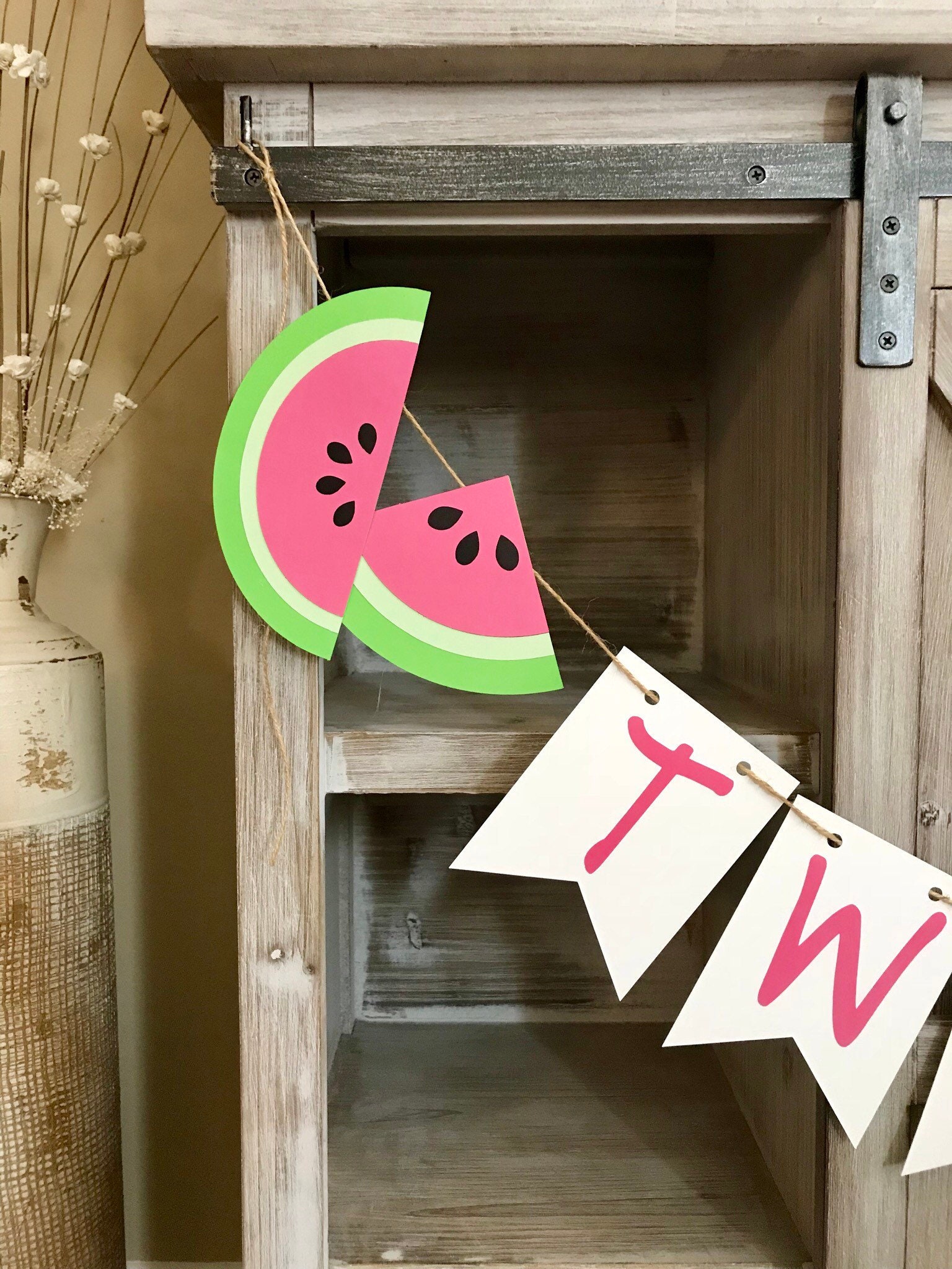 Two Sweet Banner-watermelon Pink Watermelon Two-tti Fruity - Etsy