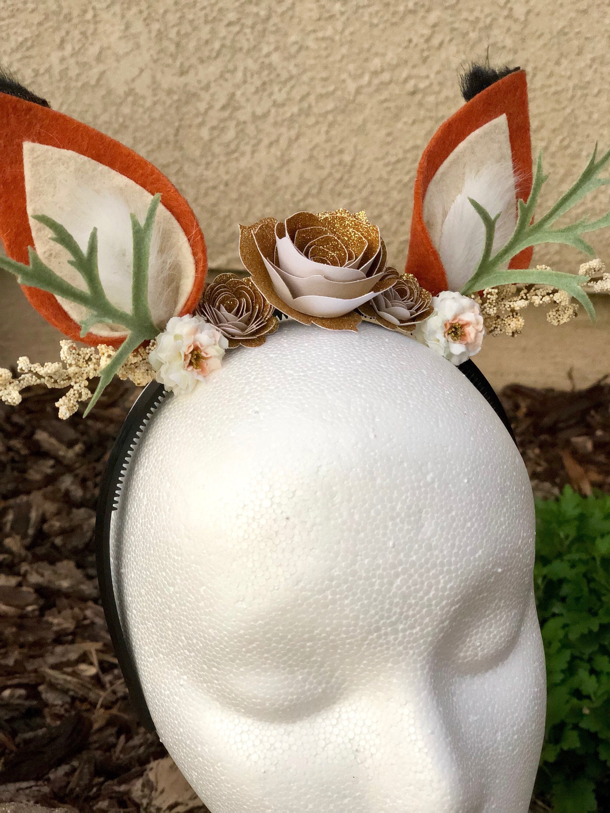 Fox Headband With Flowers-fox Costume-fits Kids and - Etsy UK