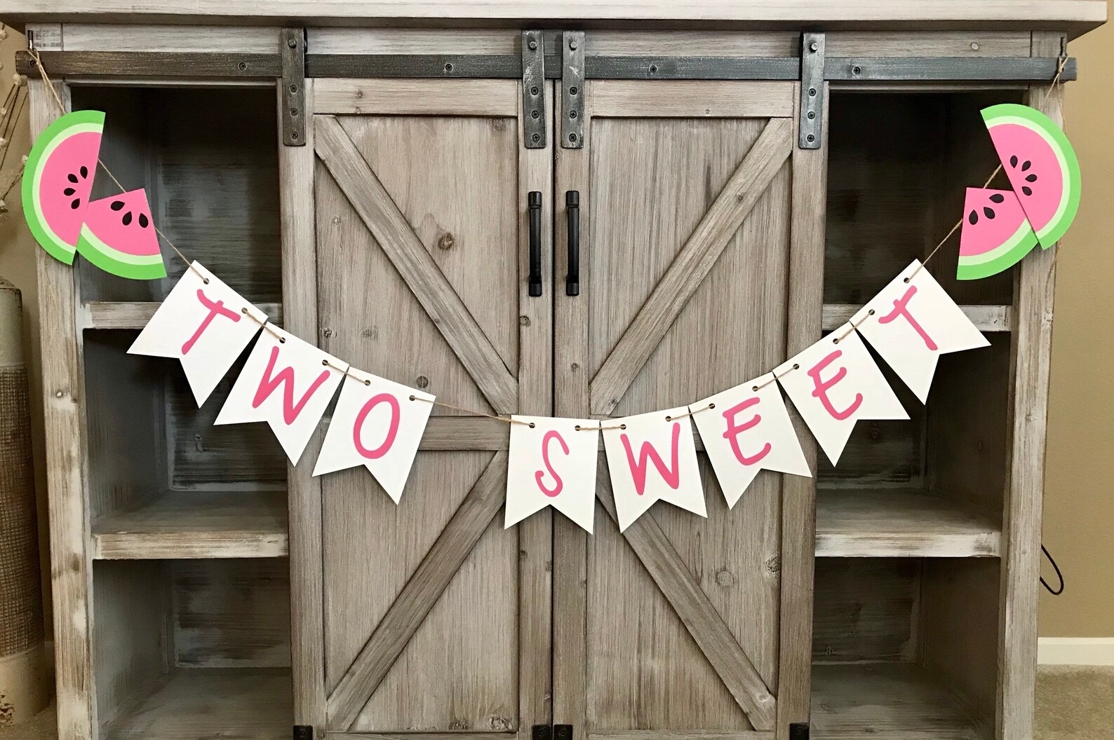 Two Sweet Banner-watermelon Pink Watermelon Two-tti Fruity - Etsy