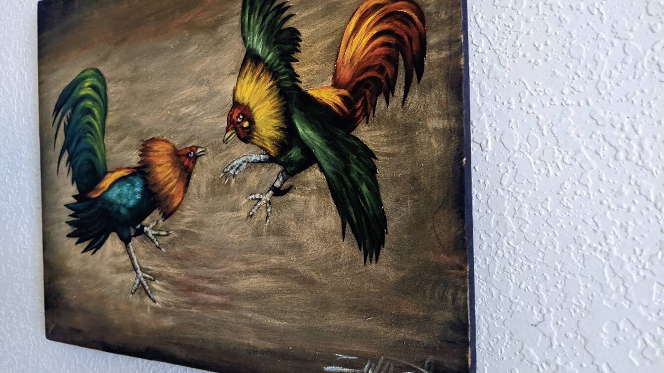 Gallos Fight Palenque Oil Painting 16x20 - Etsy