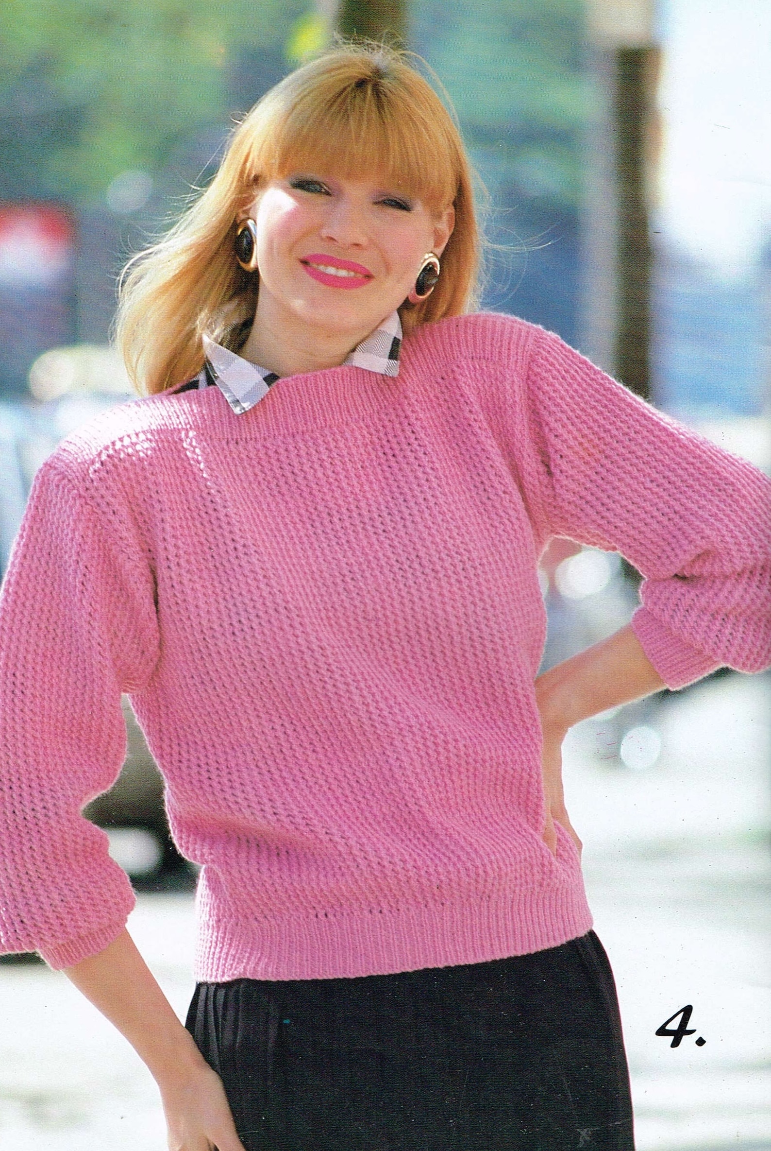 Vintage Knitting Pattern Womens 80s Sweaters Boat Neck & | Etsy