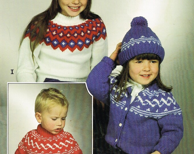 80s Knitting Patterns for Kids Textured Pullover: Sweaters for Boys and ...