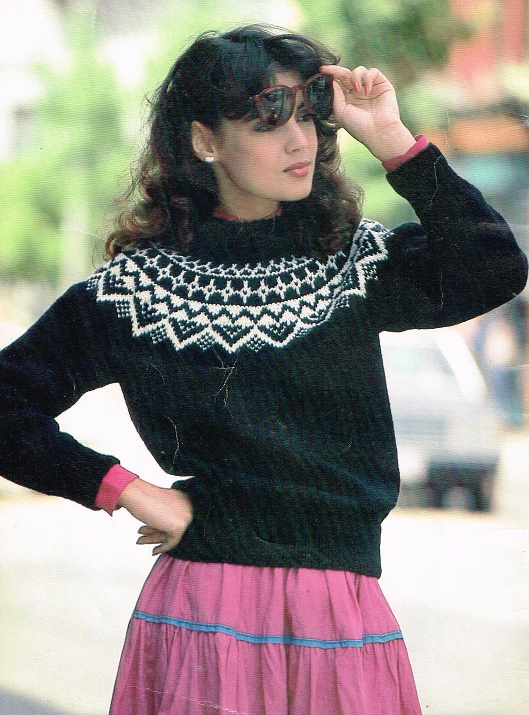 Vintage Womens Knitting Pattern 2 Versions of Yolk Style Knit Sweater ...