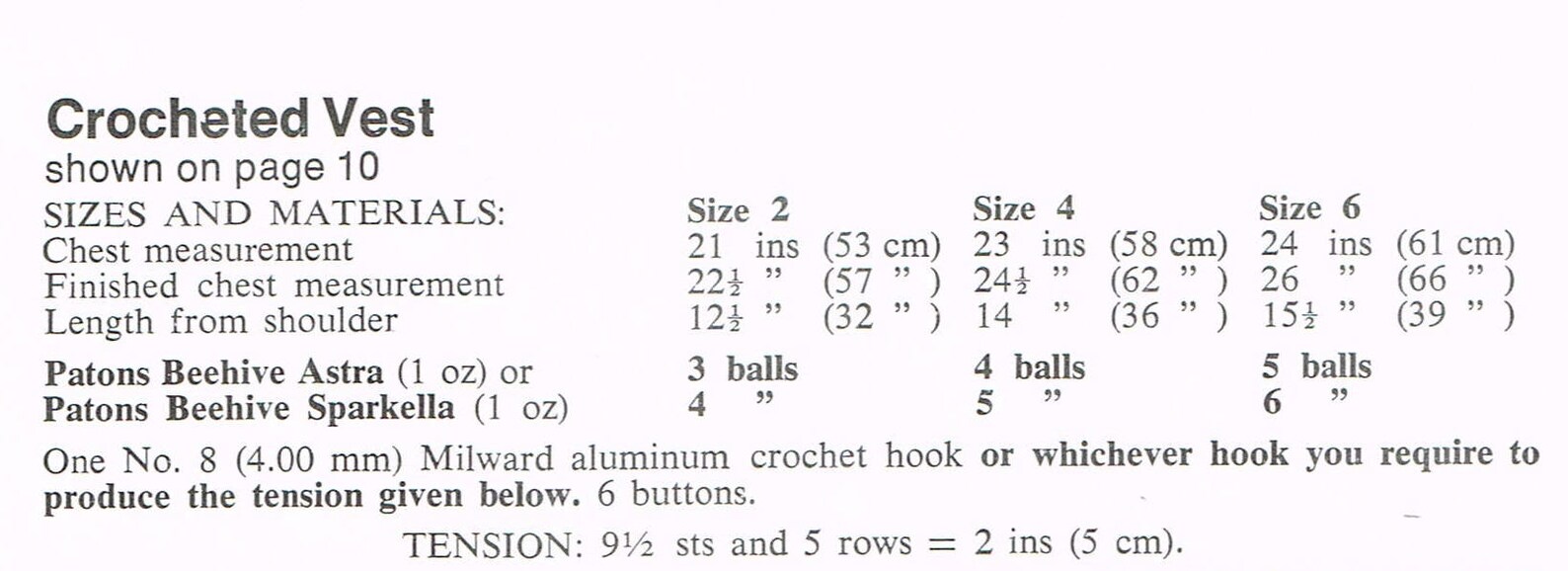 Vintage Crochet Pattern Girls 60s Vest Children's Crochet Patterns PDF ...