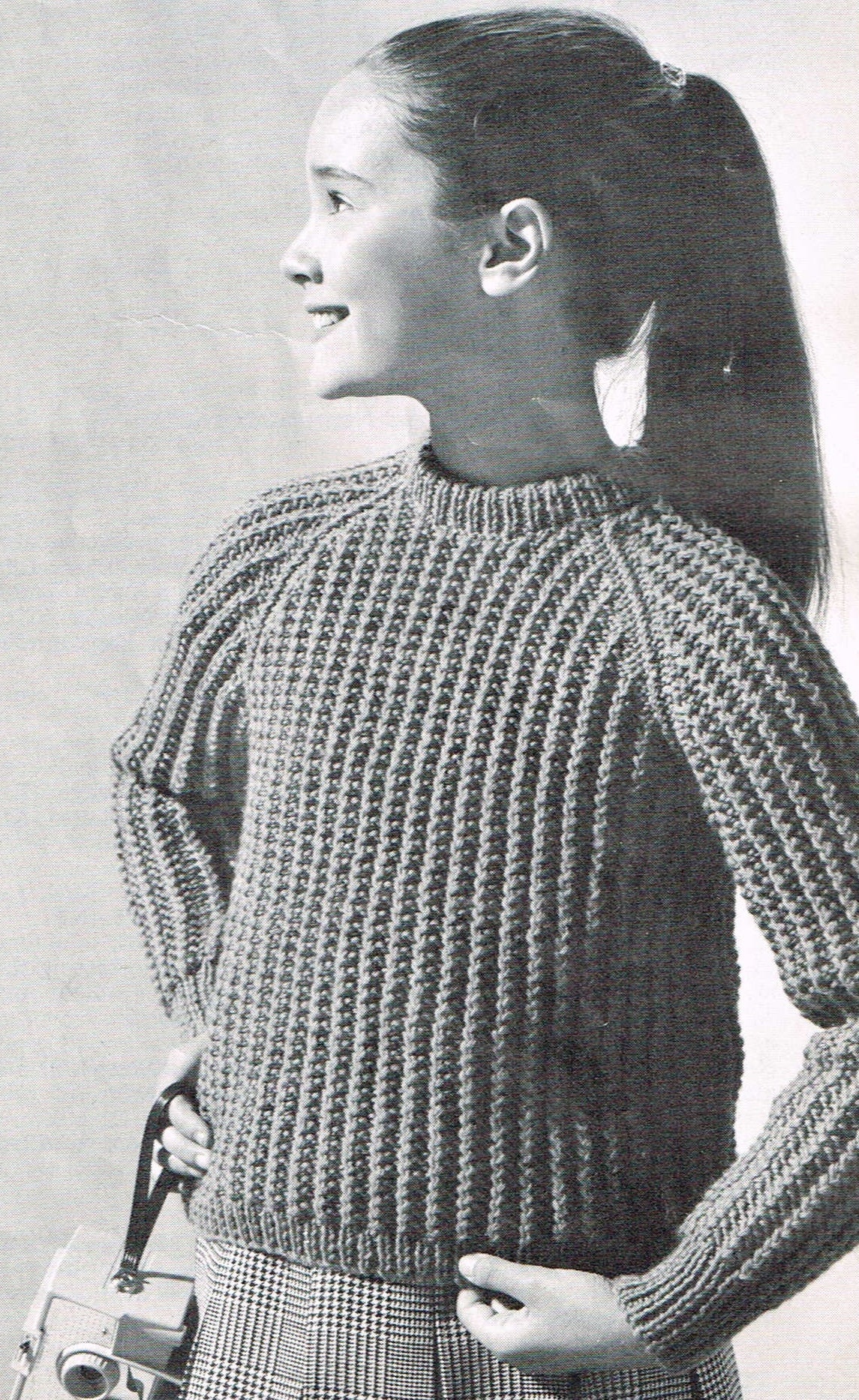 Vintage Knitting Pattern Raglan Sleeve Crew Neck Sweater | Etsy