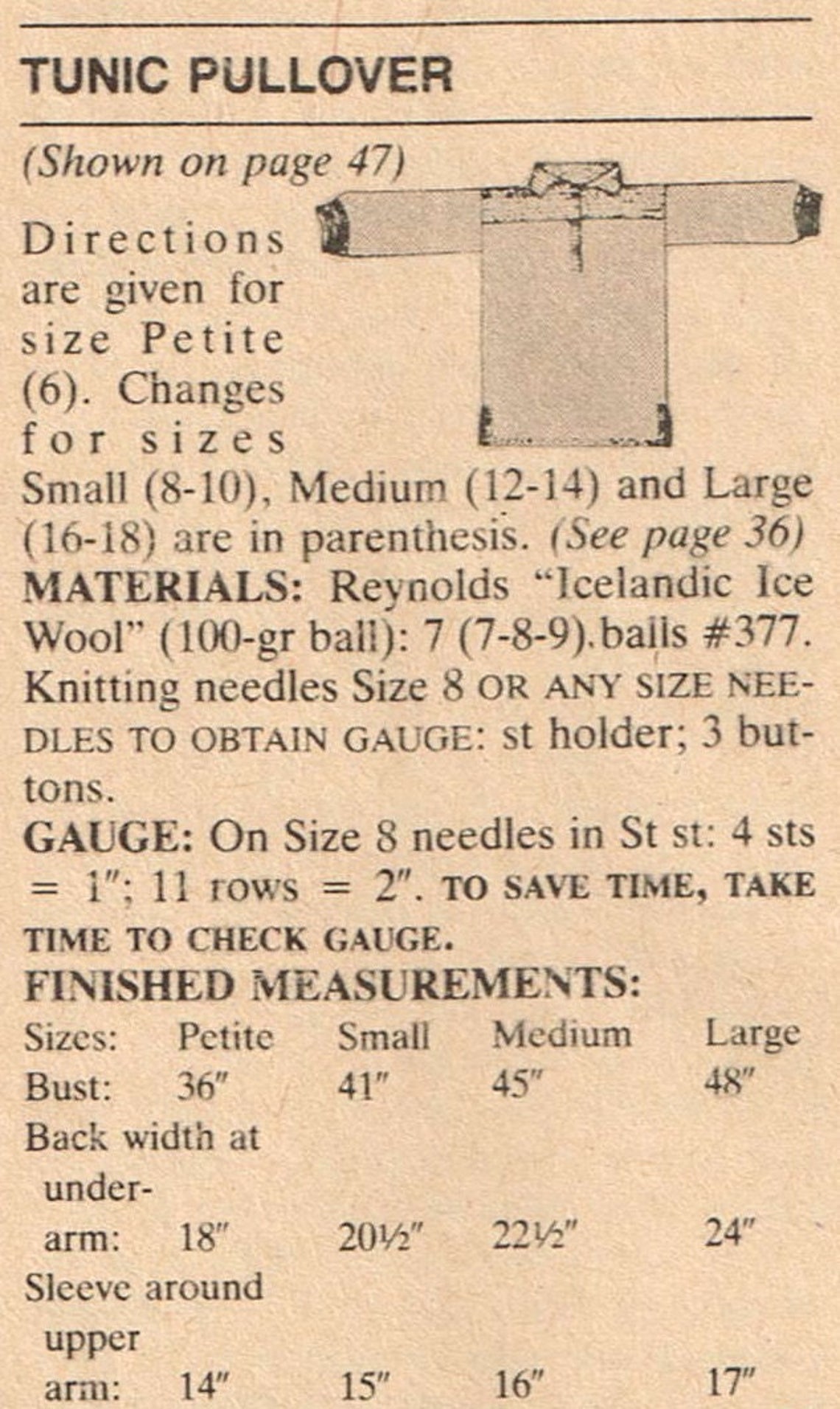 Vintage Knitting Pattern for Women Collared Tunic Sweater | Etsy