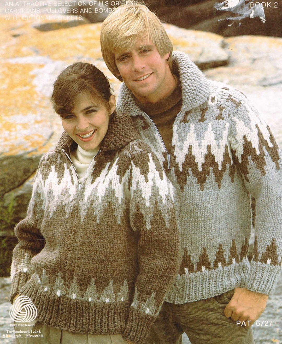 Vintage Cowichan Knitting Pattern Men's and Women's Matching Jackets ...