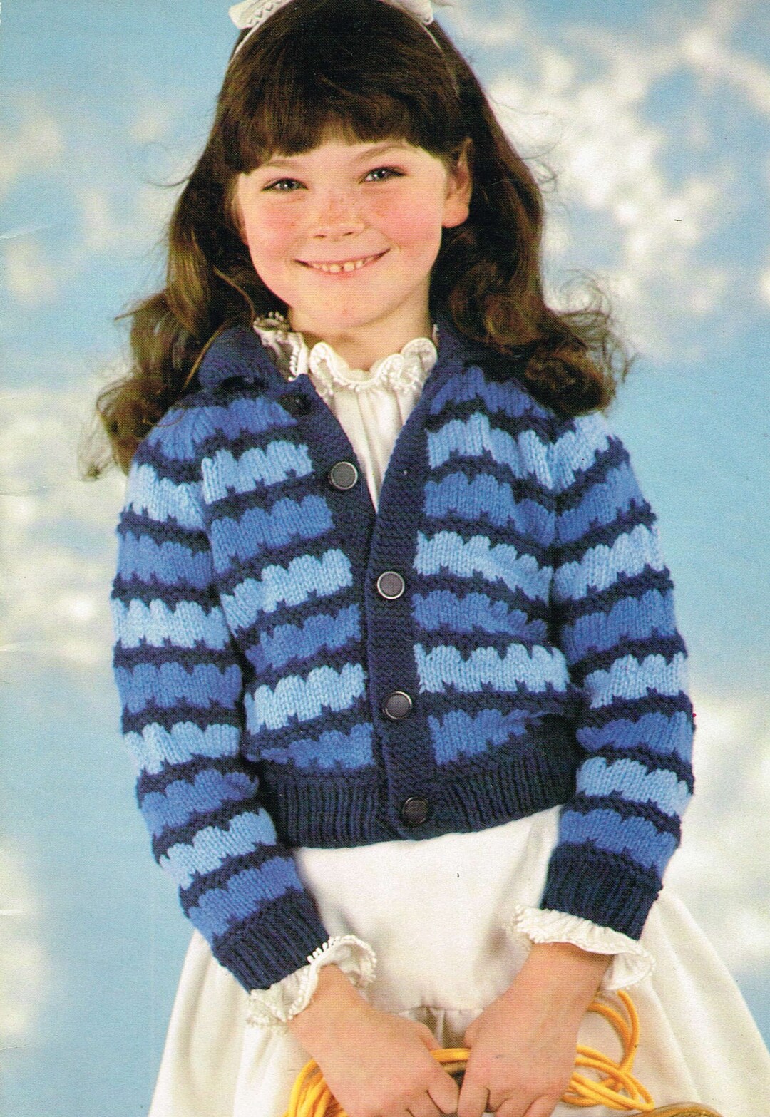 Girls Cardigan Knitting Pattern PDF Download Retro Vintage - Etsy