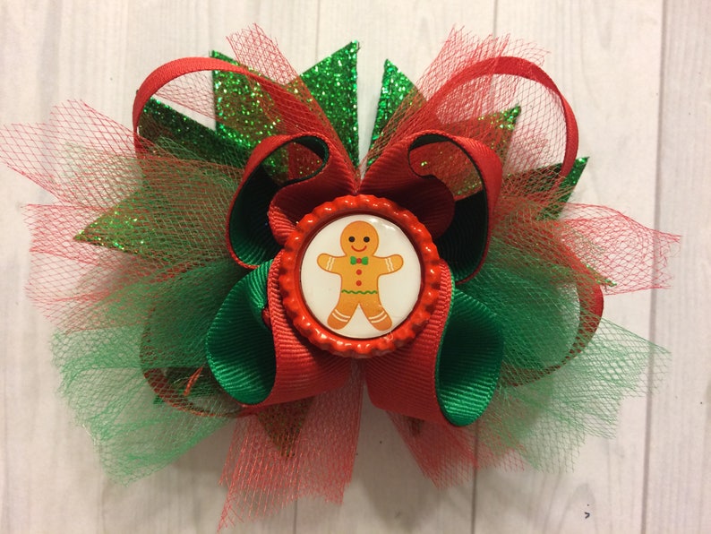 Santa Gingerbread Man or Rudolph Hair Bow - Etsy