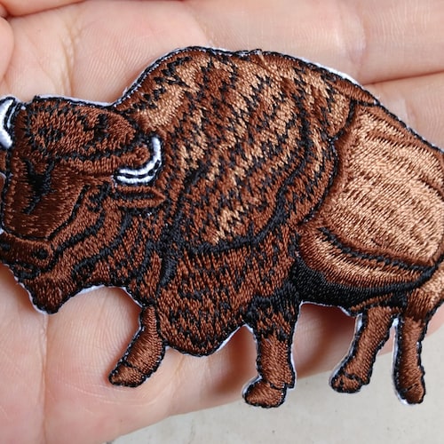 Bison Embroidered Iron on Applique Patchembroidery Bison - Etsy