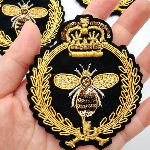 Delicate Gold Bee Embroidered Applique Patchembroidery Bees - Etsy