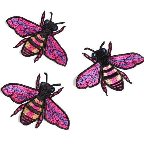 3 Pieces Bee Embroidered Iron on Applique Patchembroidery | Etsy