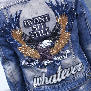 Large Flying Eagle Sequined Applique Patch,paillette Patch,sequins ...