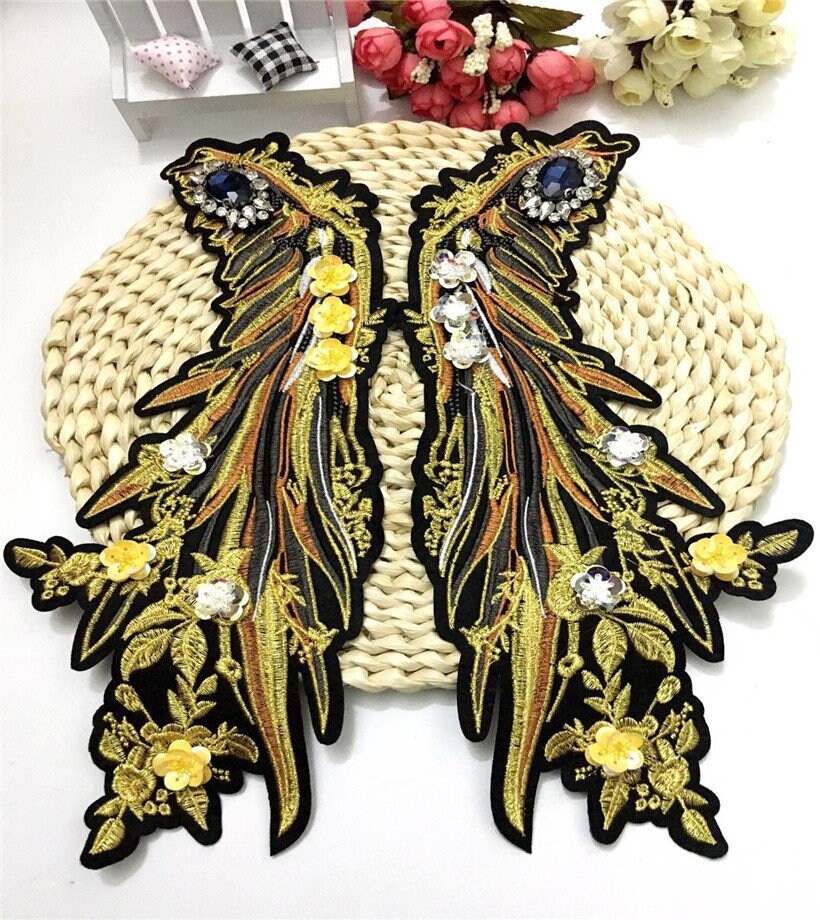 A Pair of Wings Embroidered Applique Patchembroidery Wings - Etsy