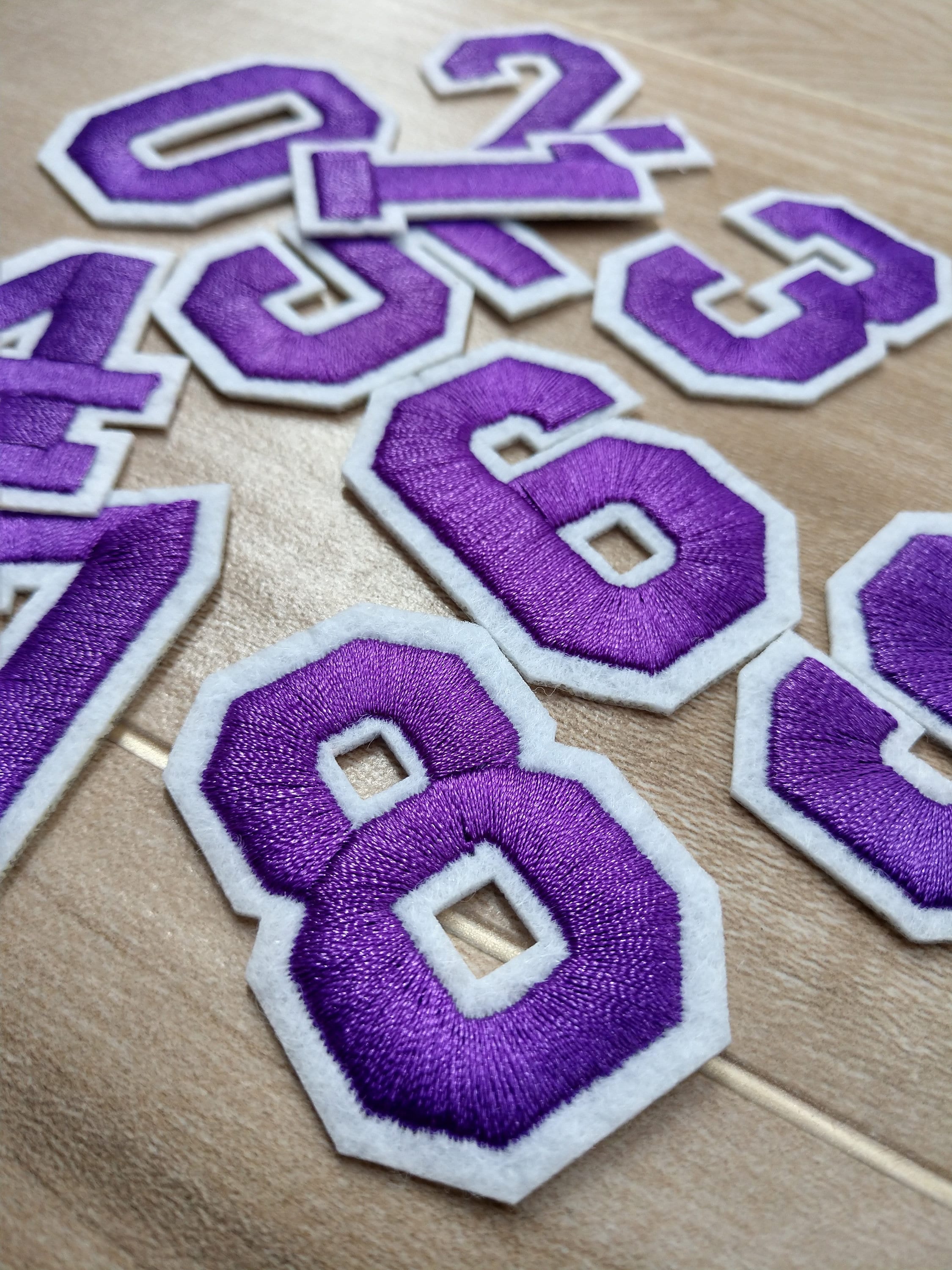 Purple Embroidered Iron on Numbers Applique Patch,iron on Numerals ...