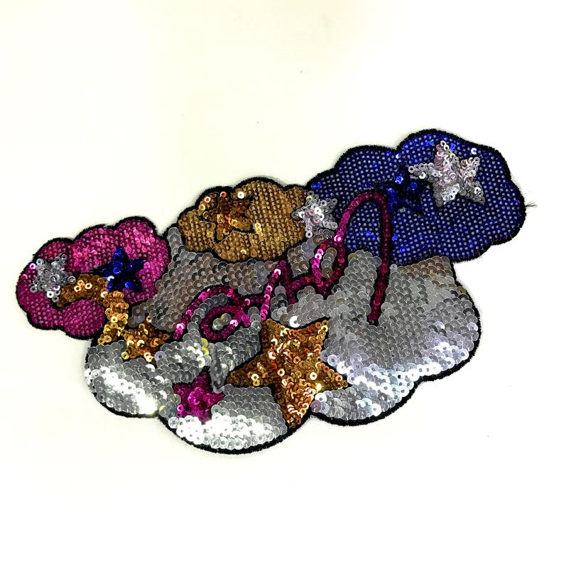 Colorful Clouds Sequined Applique Patchpaillette - Etsy