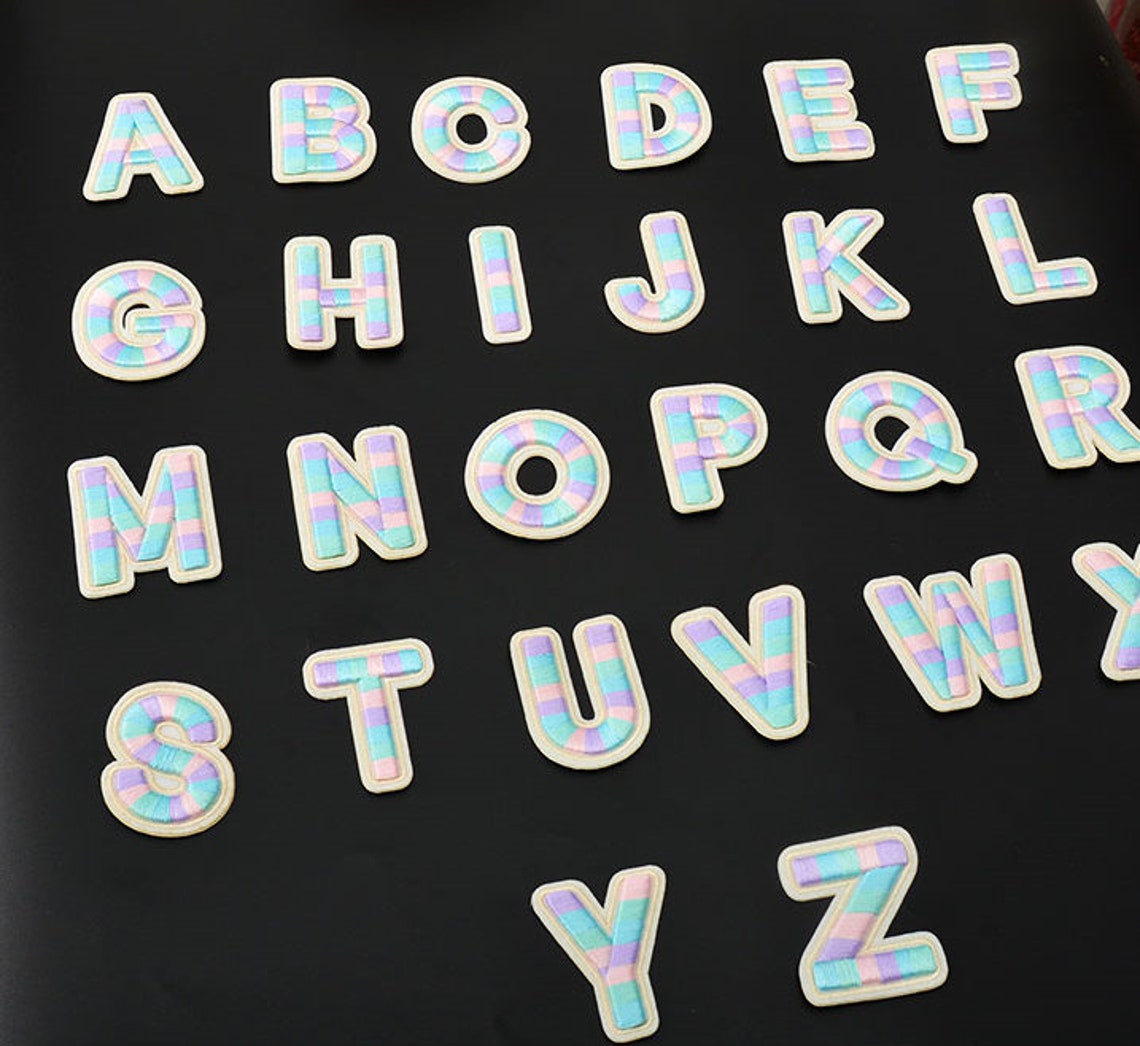 Sticker Colorful Embroidered Letter Applique Patchembroidery - Etsy