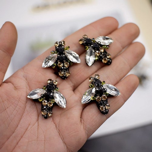 4 Pieces Embroidery Bee Sequined Beaded Applique Patchbeaded - Etsy