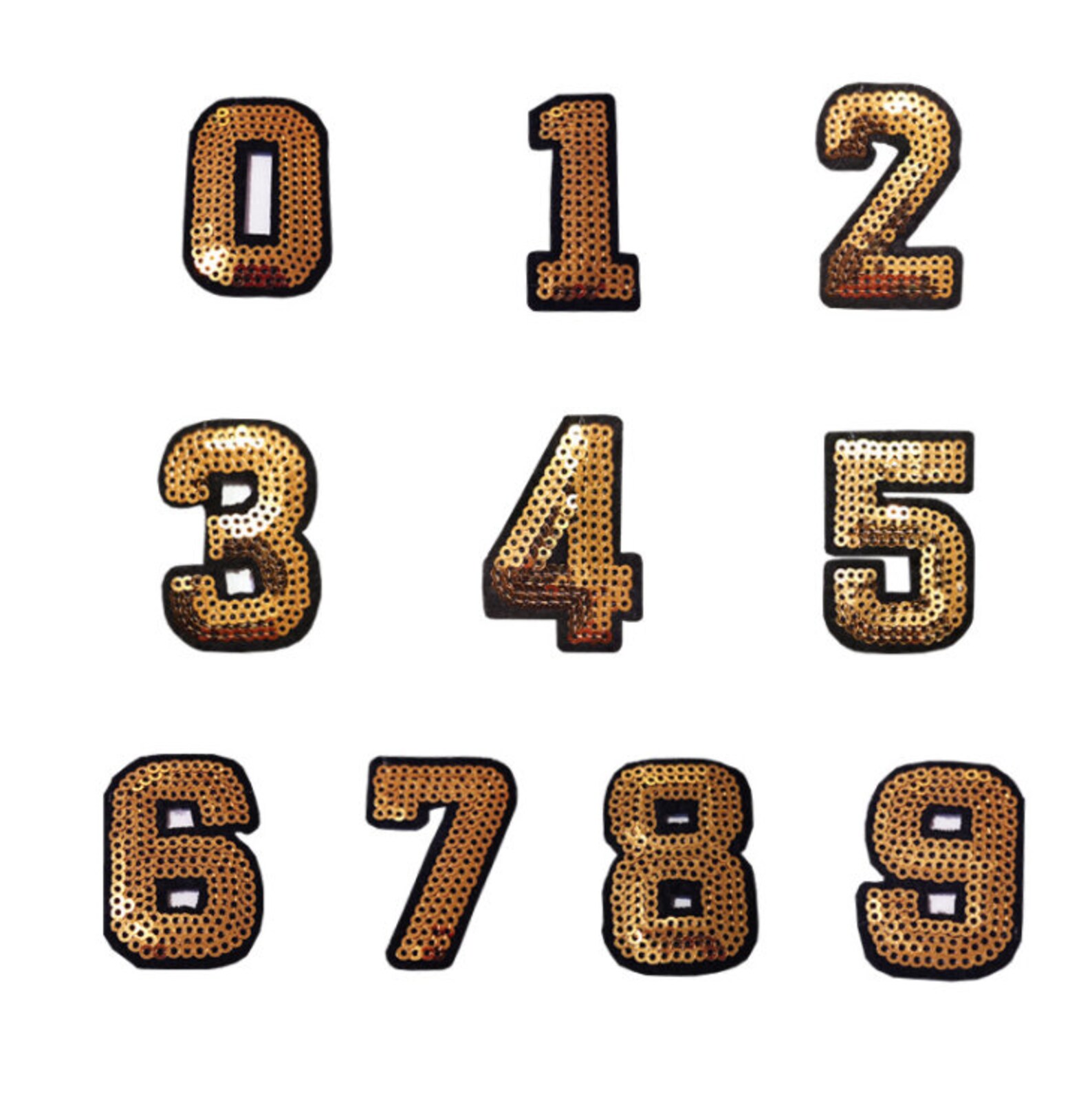 Gold Letter or Number Sequined Iron on Applique Patch,sequins Iron on ...