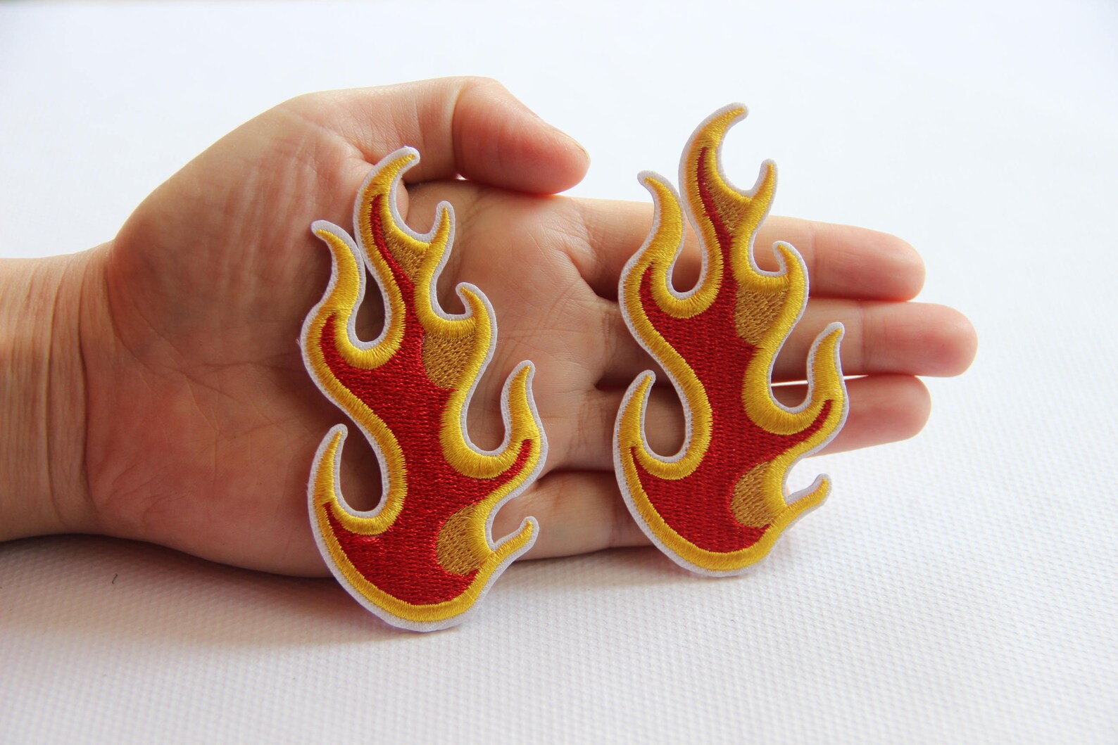 One Pair of Flame Embroidered Applique Patchembroidery Iron | Etsy
